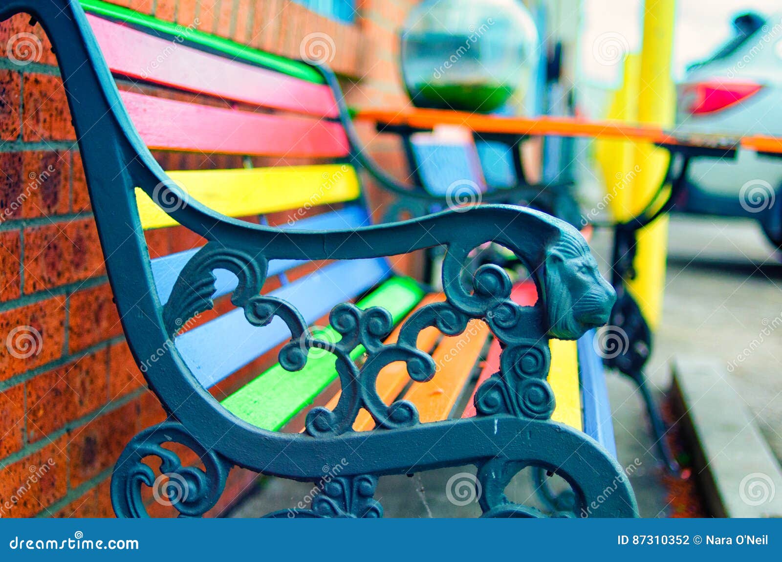 Colourful bench stock photo. Image of canberra, front - 87310352