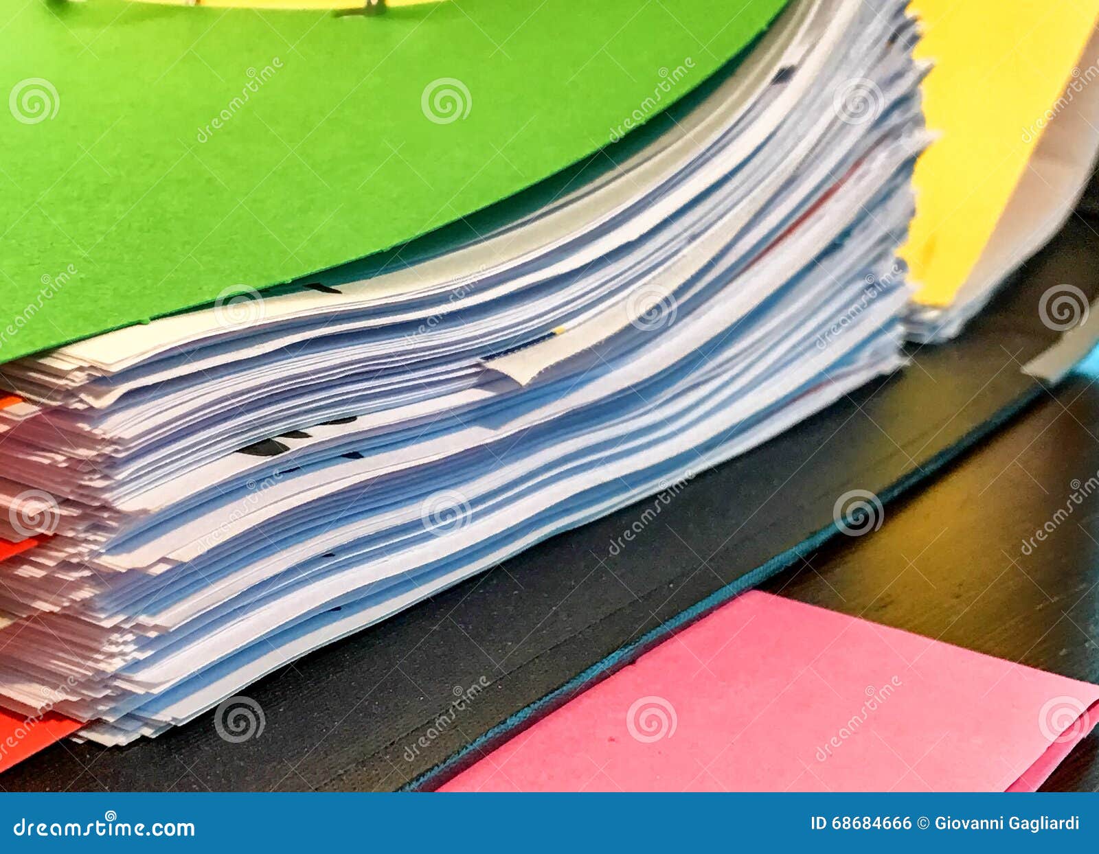 Colourful Binder on a Table Stock Illustration - Illustration of white ...