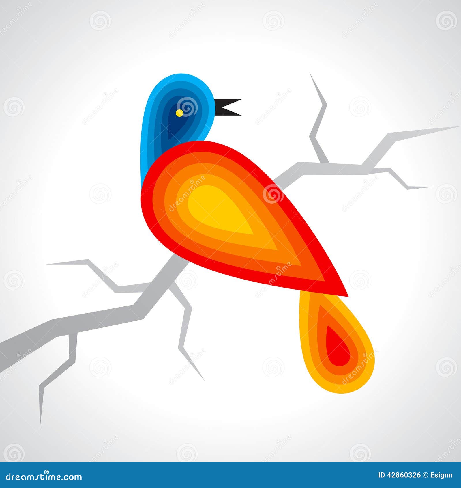 Colourful Bird Icon Illustration on White Background Stock Vector ...