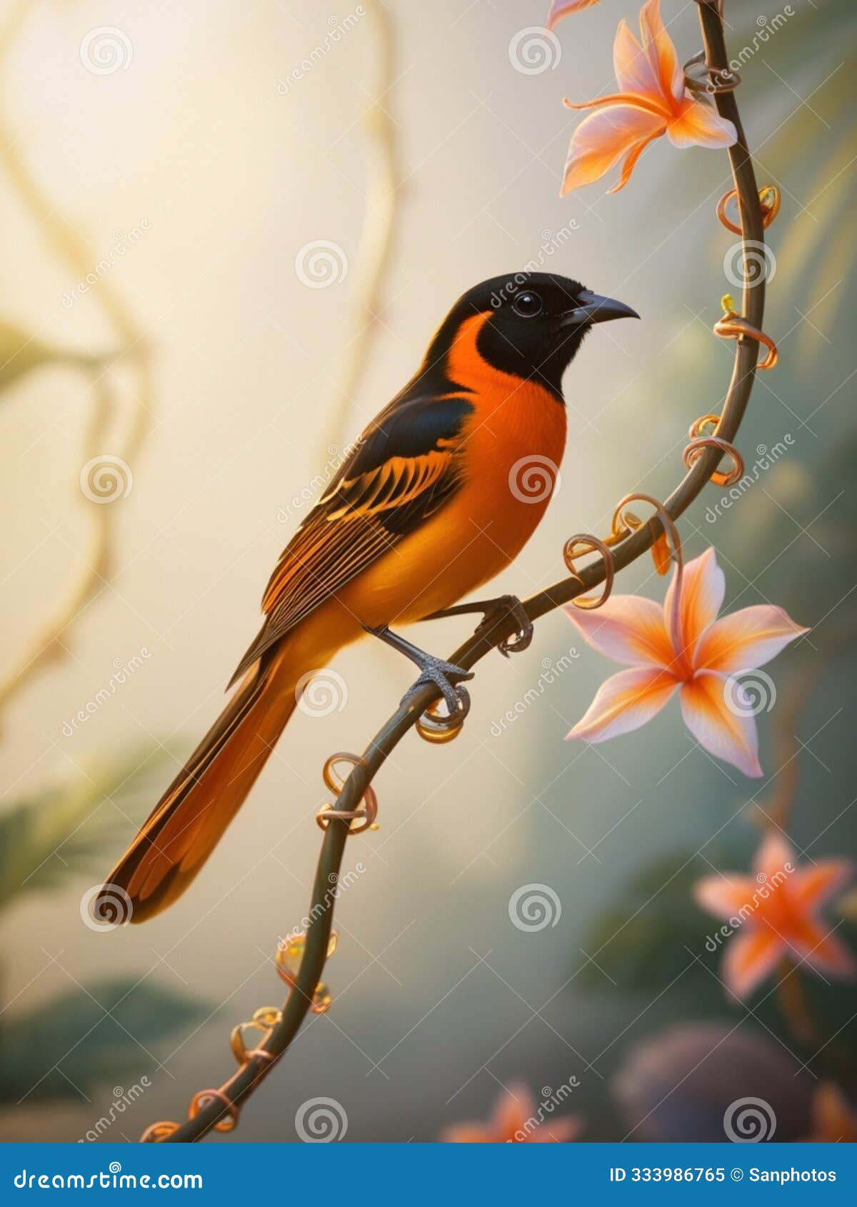 Orange Oriole S Paradise: a Moment of Serene Enchantment Stock ...