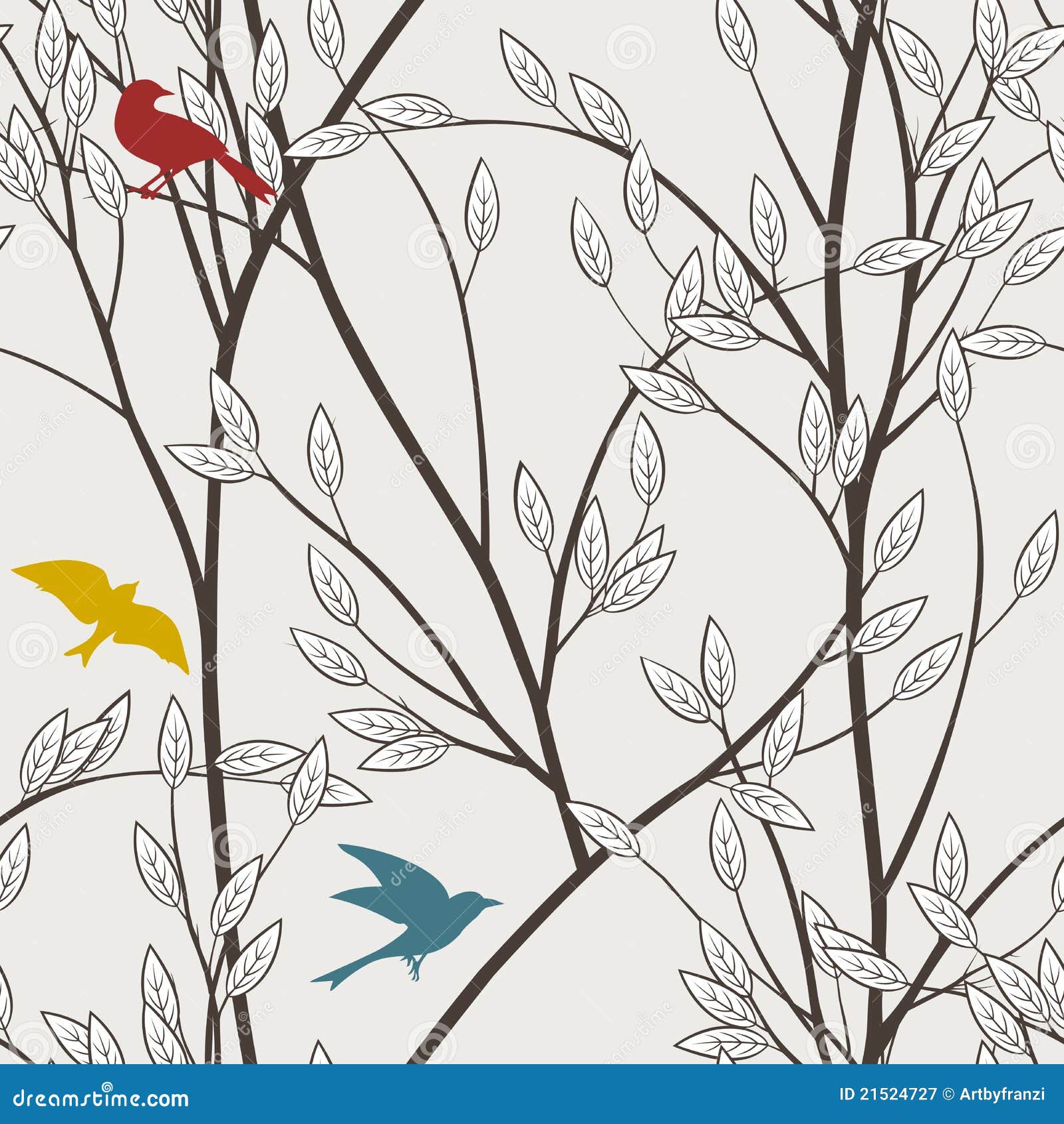 Colourful Birds Seamless Pattern Stock Vector - Illustration of tile ...