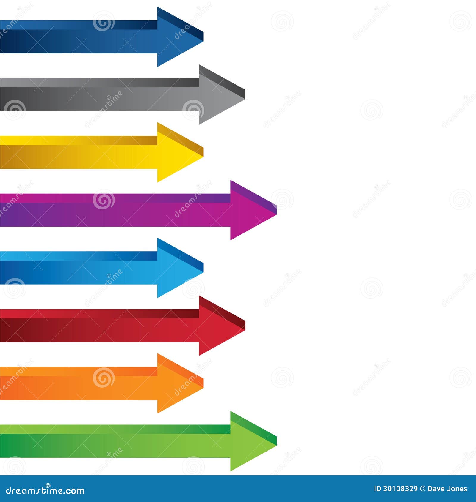 Colourful Blank 3D Chart Arrows Collection Stock Vector - Illustration ...