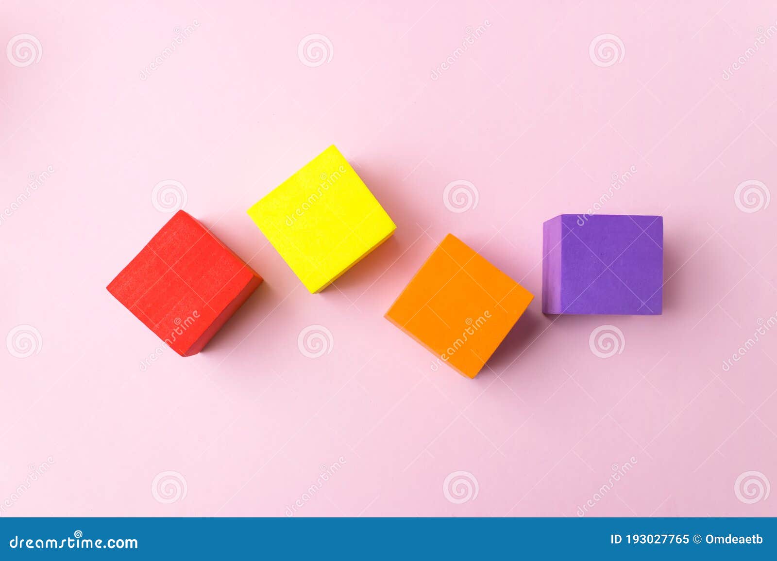Colourful Blocks Smockup on Pink Background, Bricks Mockup, Copy Space ...