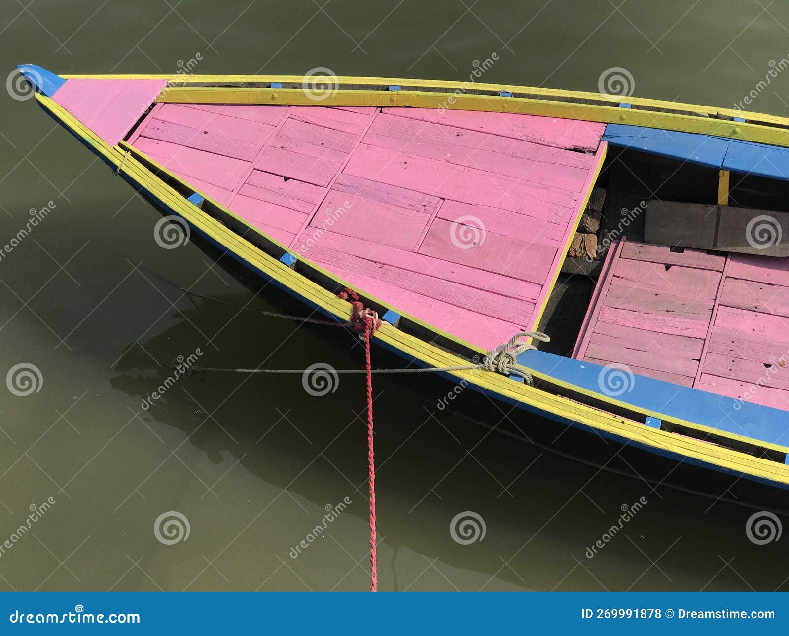 Colourful boat on a river stock photo. Image of colourful - 269991878