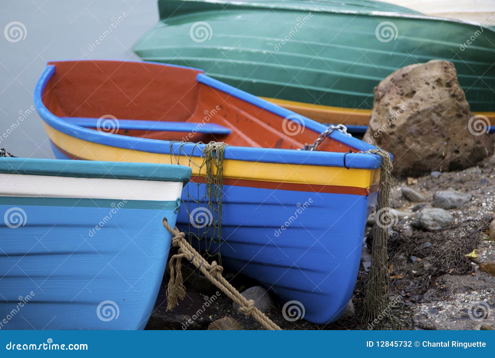 Colourful boats stock photo. Image of marine, three, colourful - 12845732