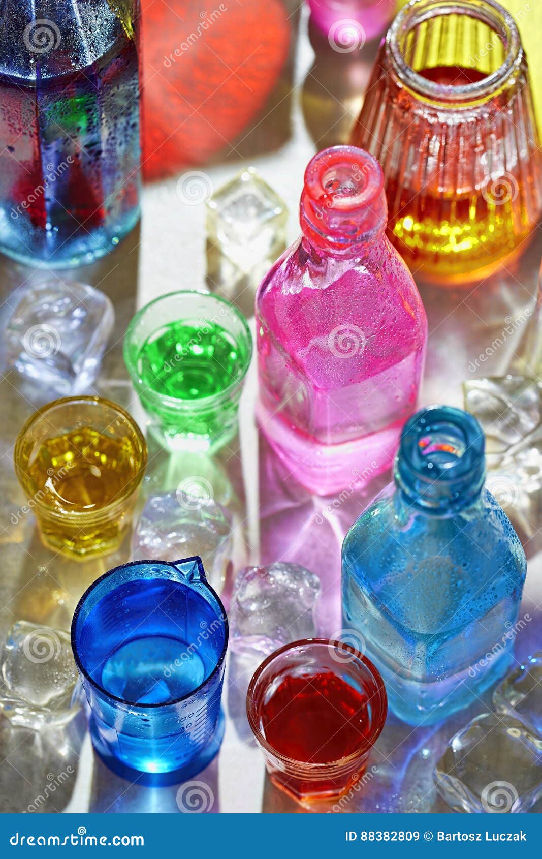Colourful bottles stock image. Image of bottles, glasses - 88382809