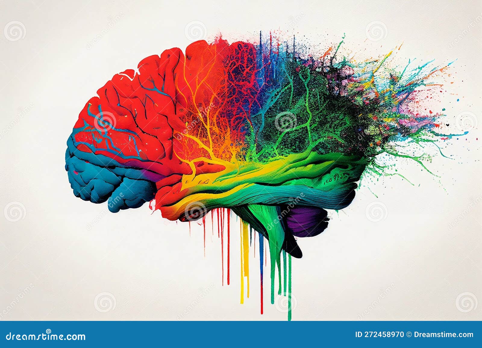 Colourful brain stock illustration. Illustration of creative - 272458970