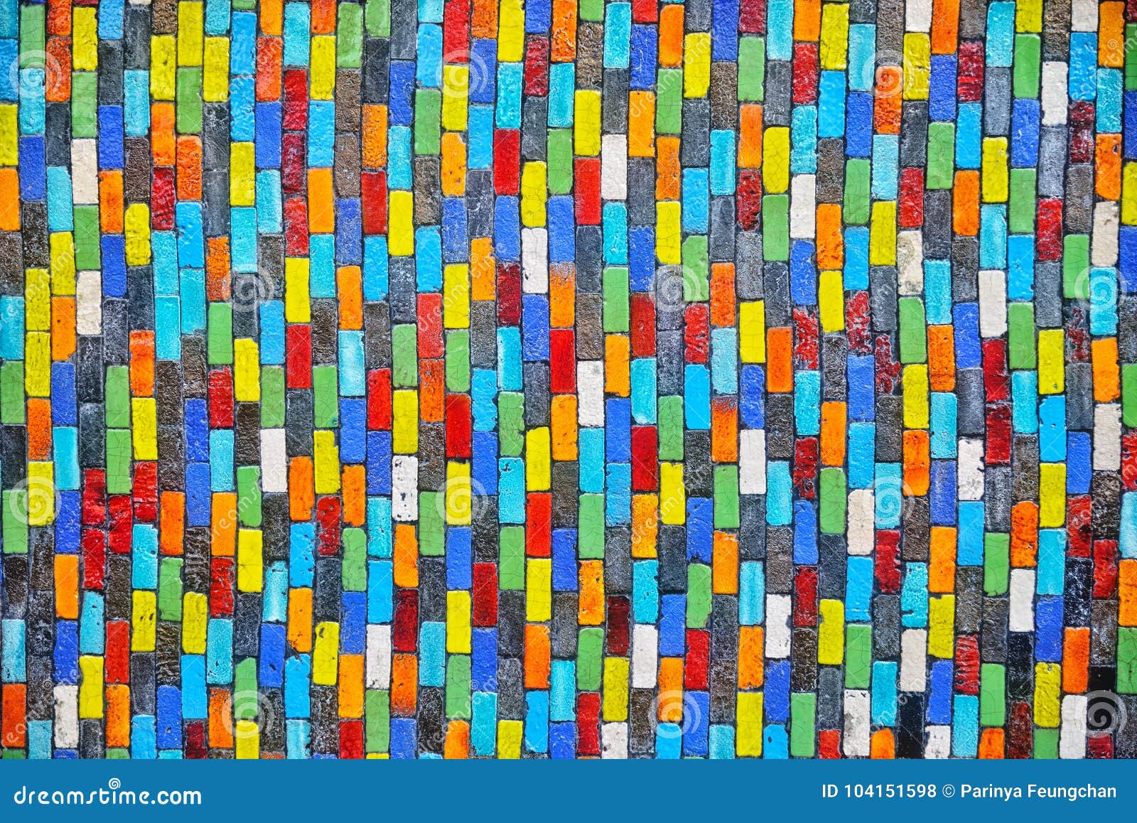 Colourful Brick Wall Background Stock Photo - Image of yellow, close ...