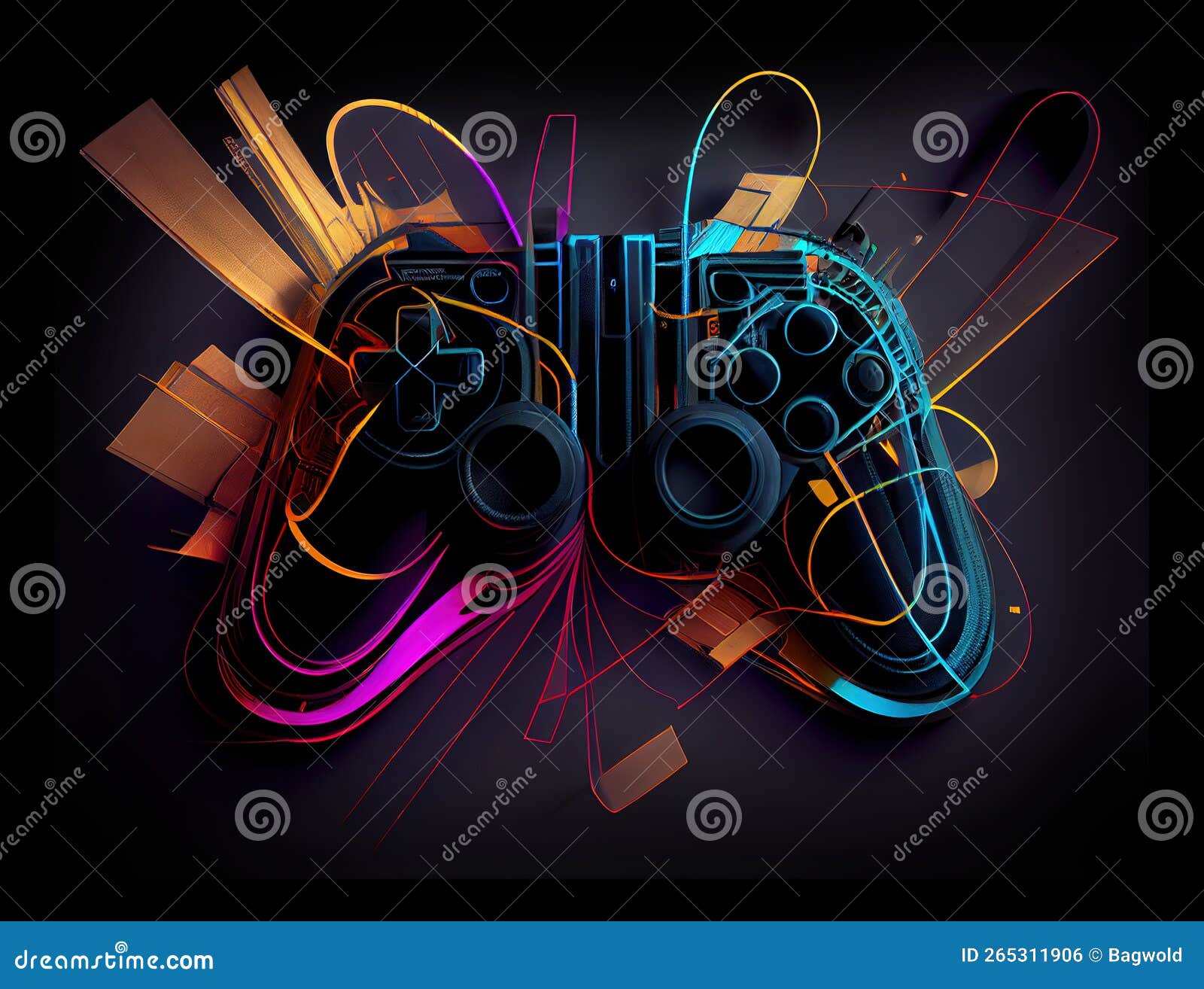 Colourful Bright Gameing Controller Generative AI Illustration Stock ...