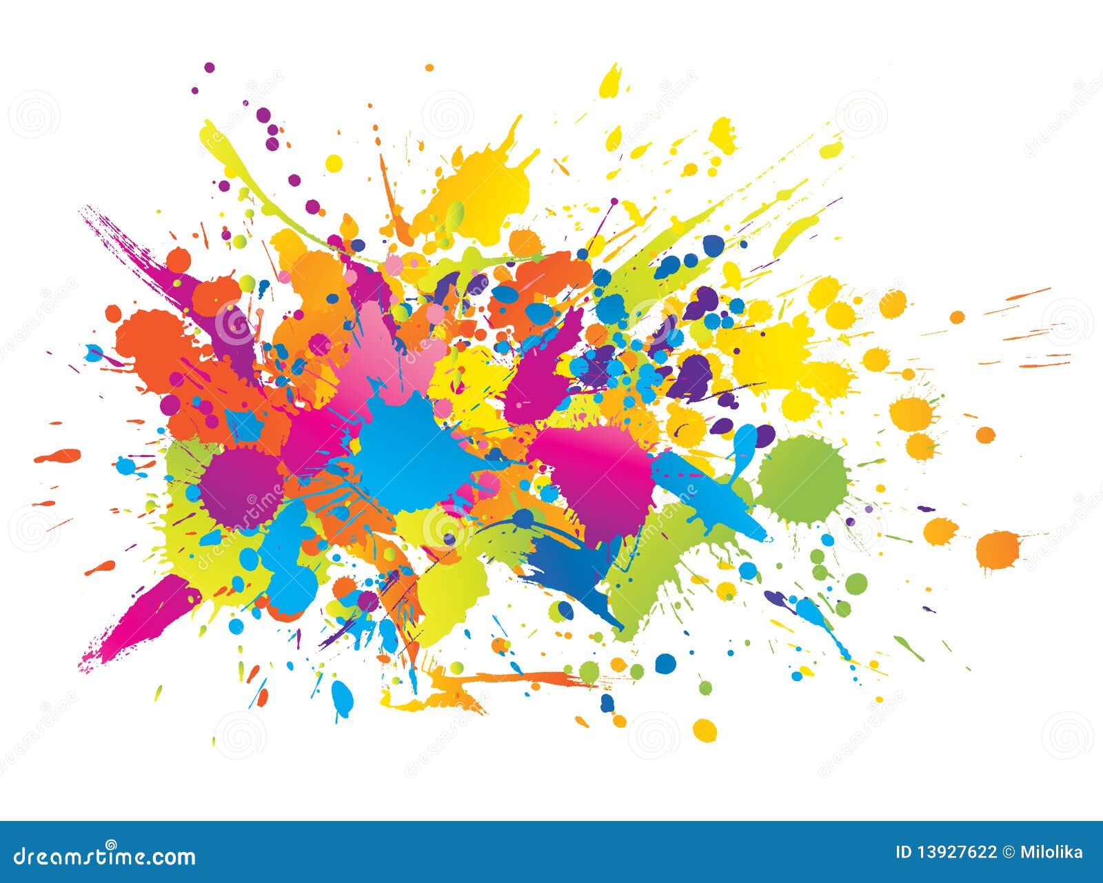 Colourful Bright Ink Splashes Stock Photography - Image: 13927622
