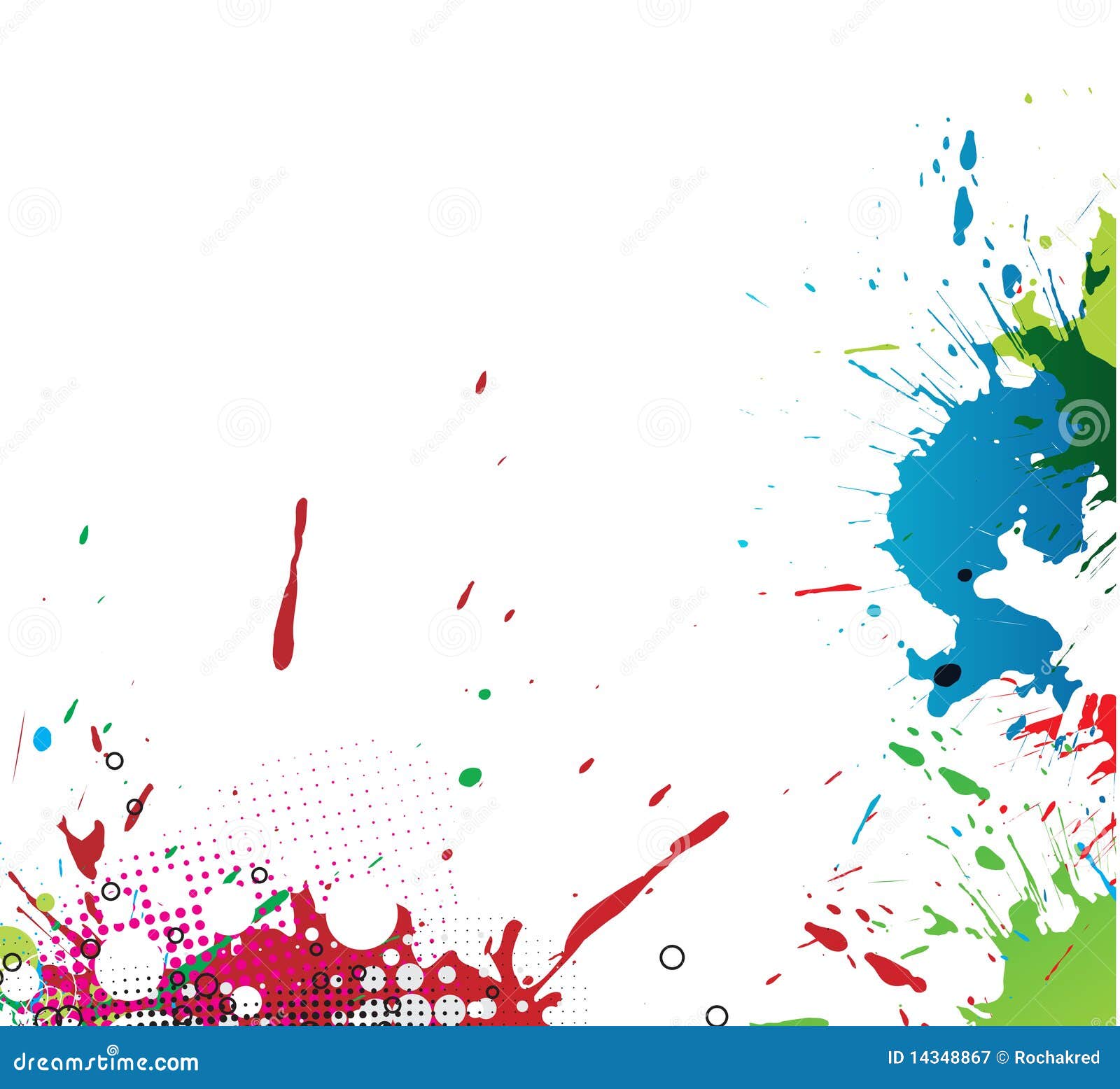 Colourful Bright Ink Splat Design Stock Vector - Illustration of design ...