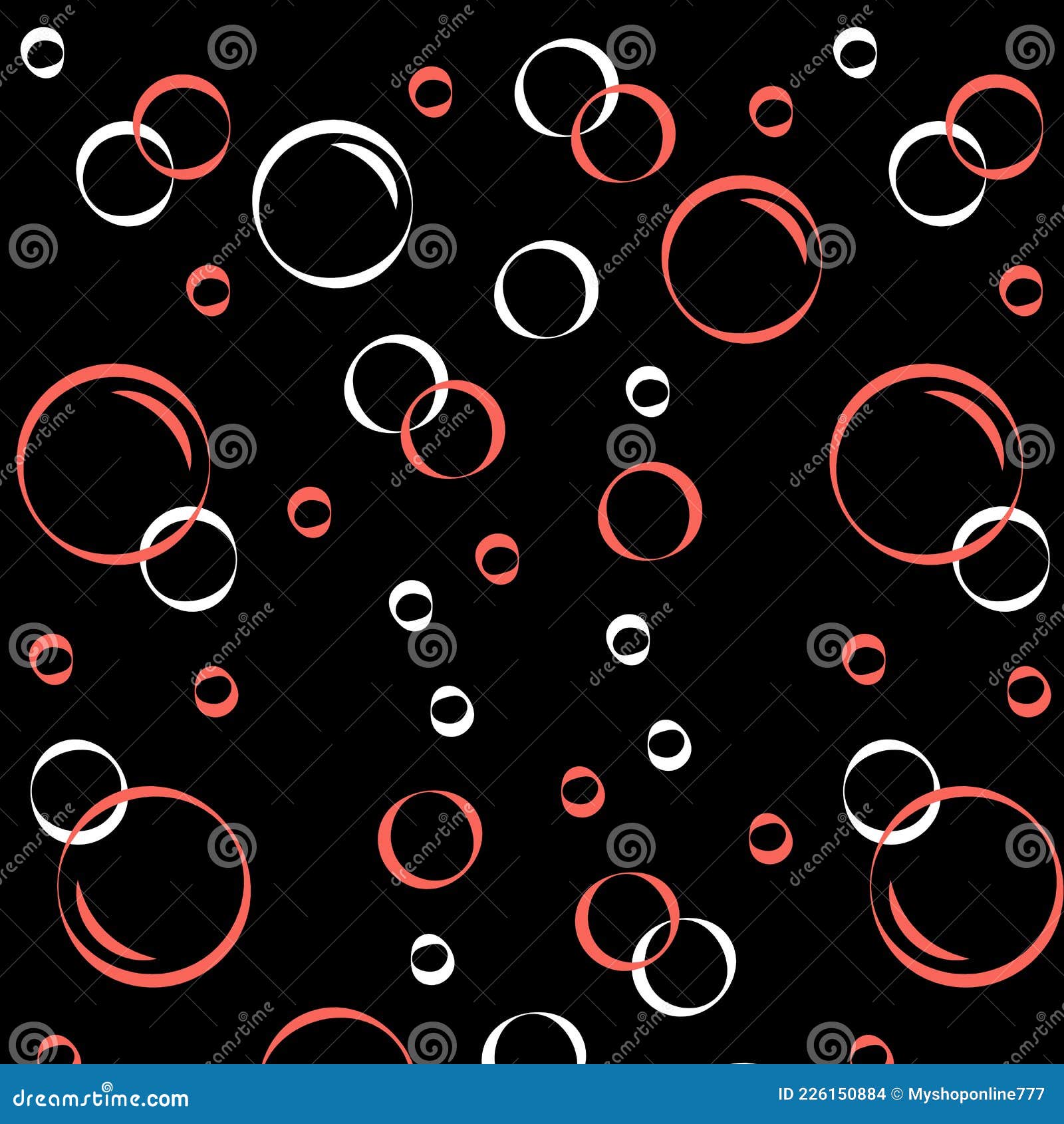 Colourful Bubbles Seamless Pattern on the Dark Background Stock ...