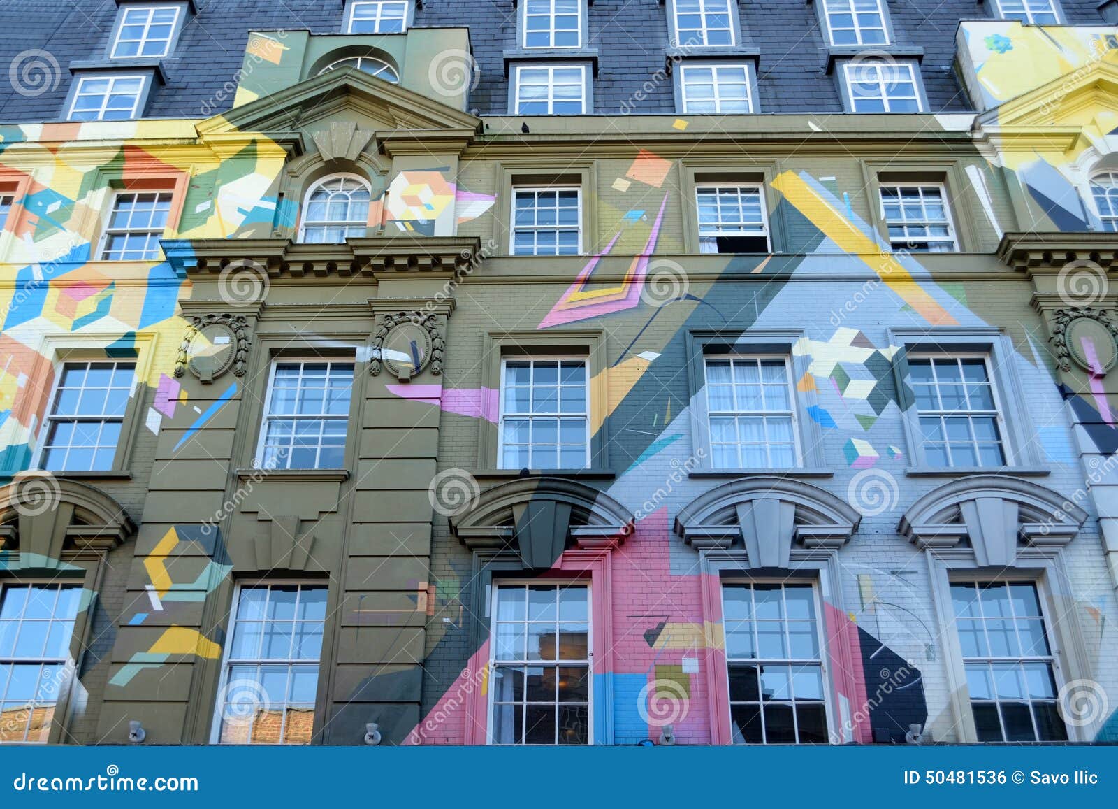 Colourful building editorial photo. Image of design, colours - 50481536