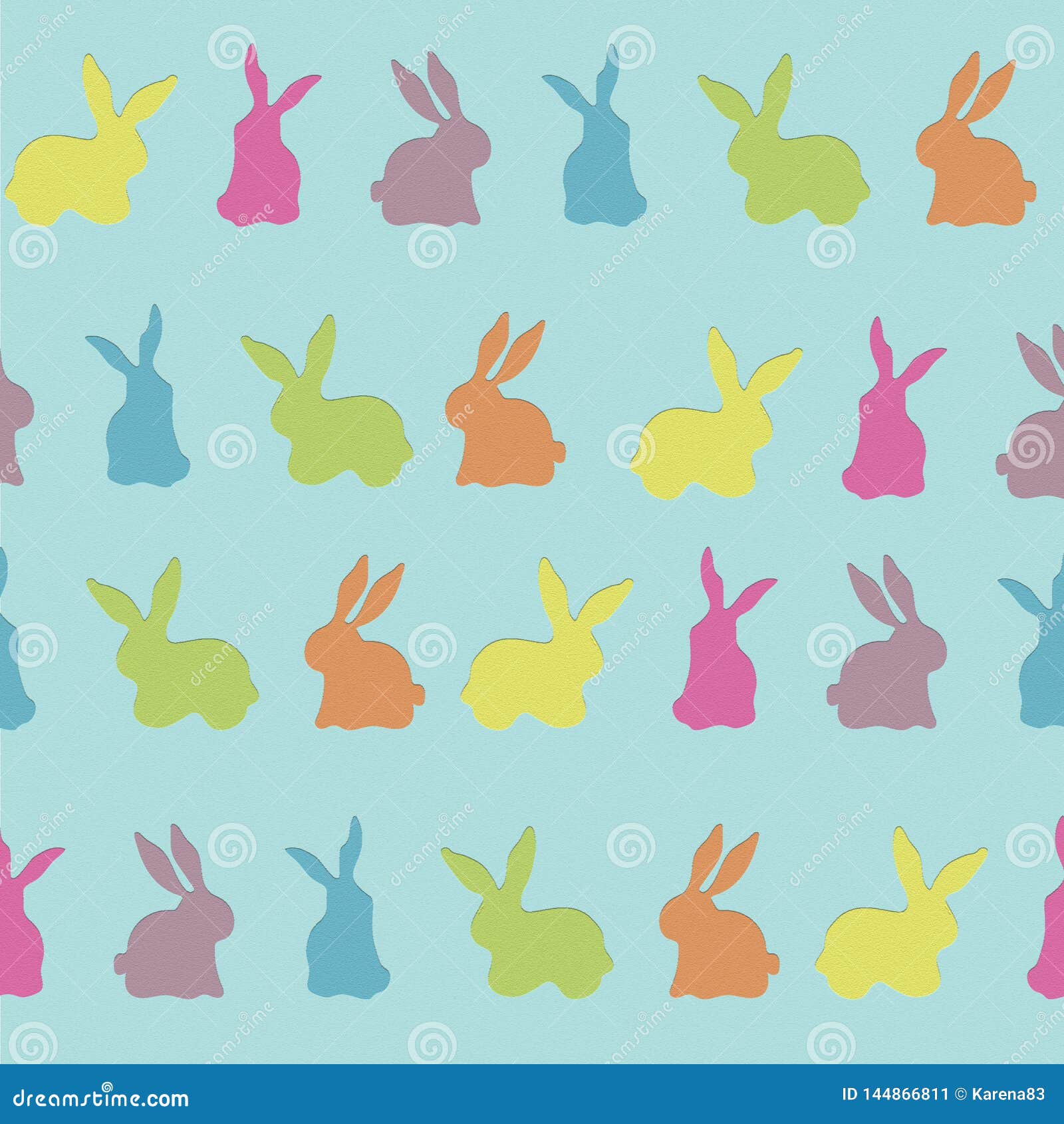 Colourful Bunny Rabbit Cutouts Seamless Repeat Pattern Vector ...