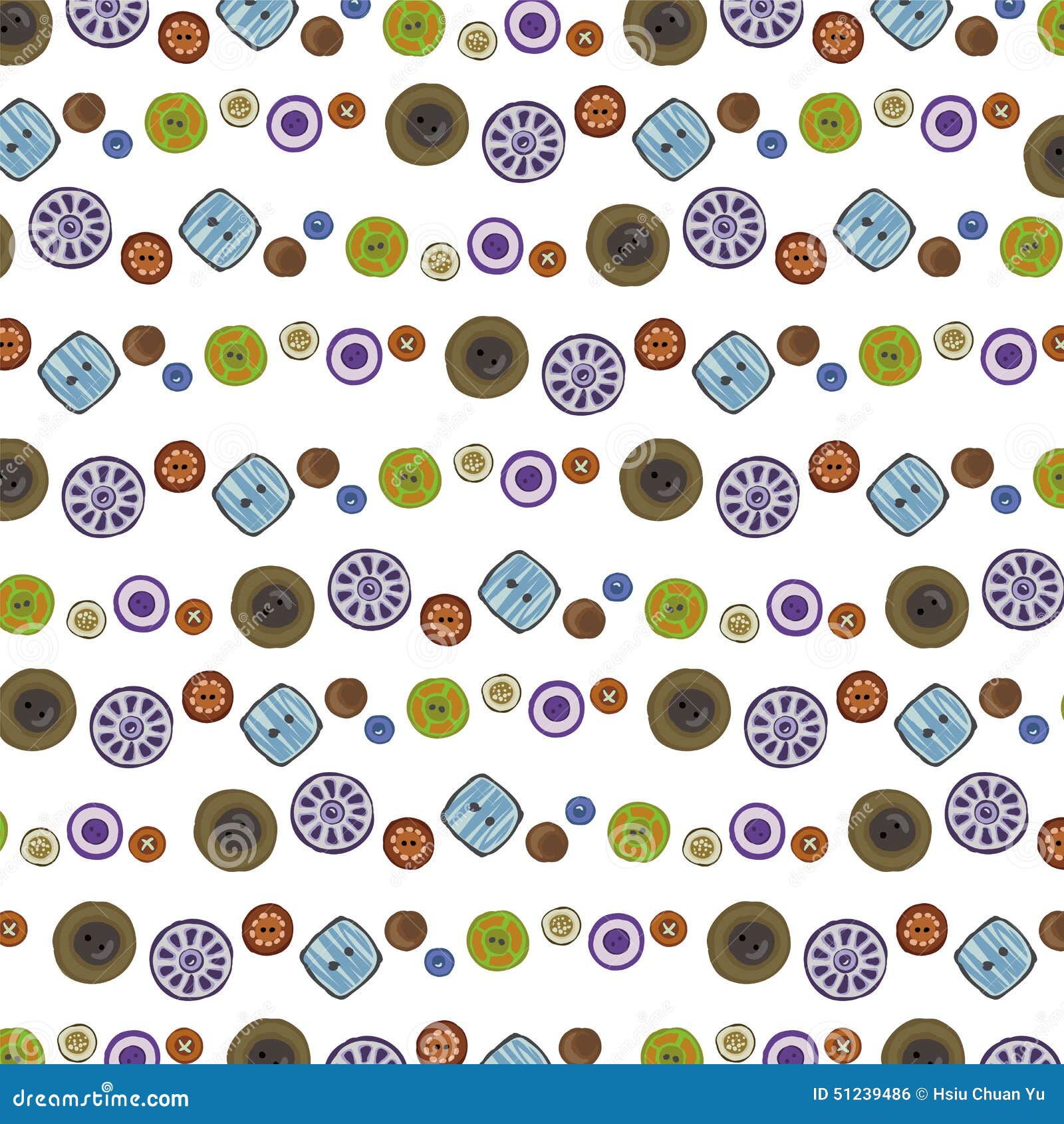 Colourful Button Patterns Background. Stock Vector - Illustration of ...