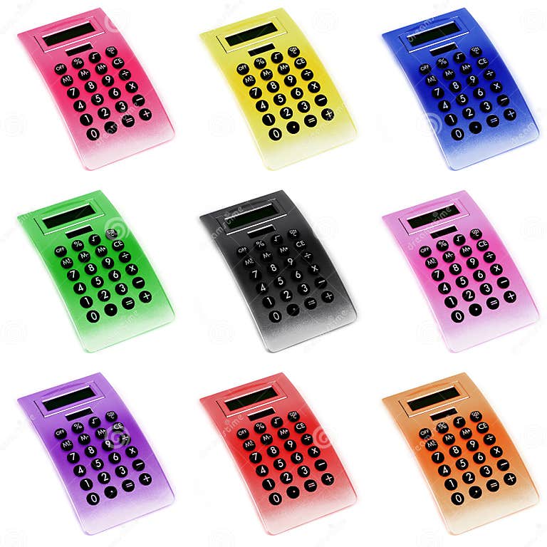 Colorful Calculators stock image. Image of calculators - 15143319