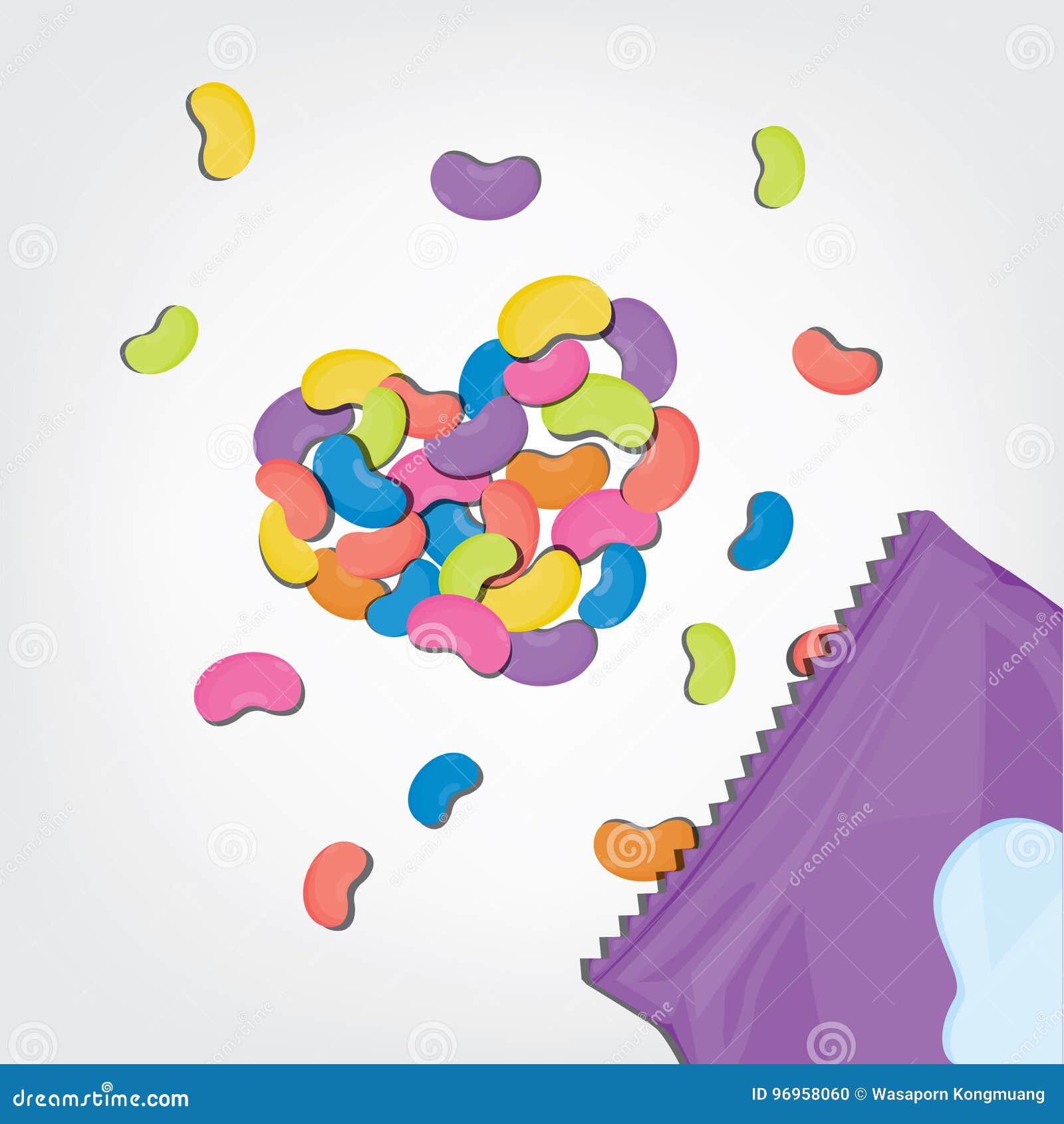 Colourful Candy in Heart Shape. Stock Vector - Illustration of wrap ...