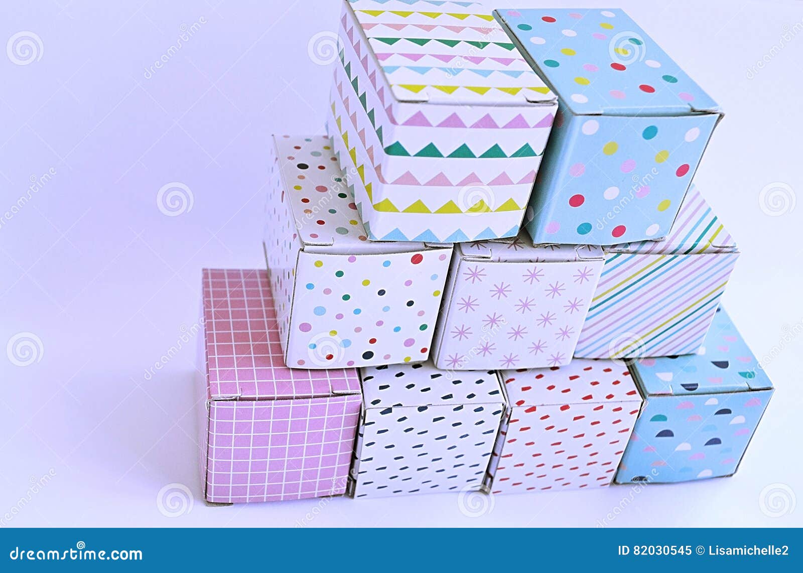 Colourful Cardboard Boxes on White Background Stock Image - Image of ...