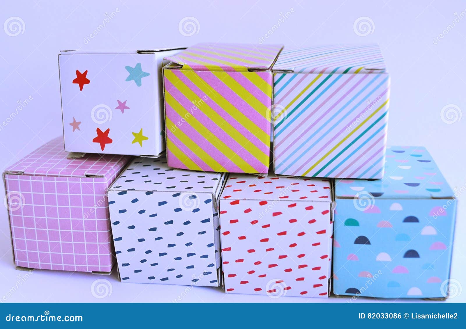Colourful Cardboard Boxes on White Background Stock Photo - Image of ...