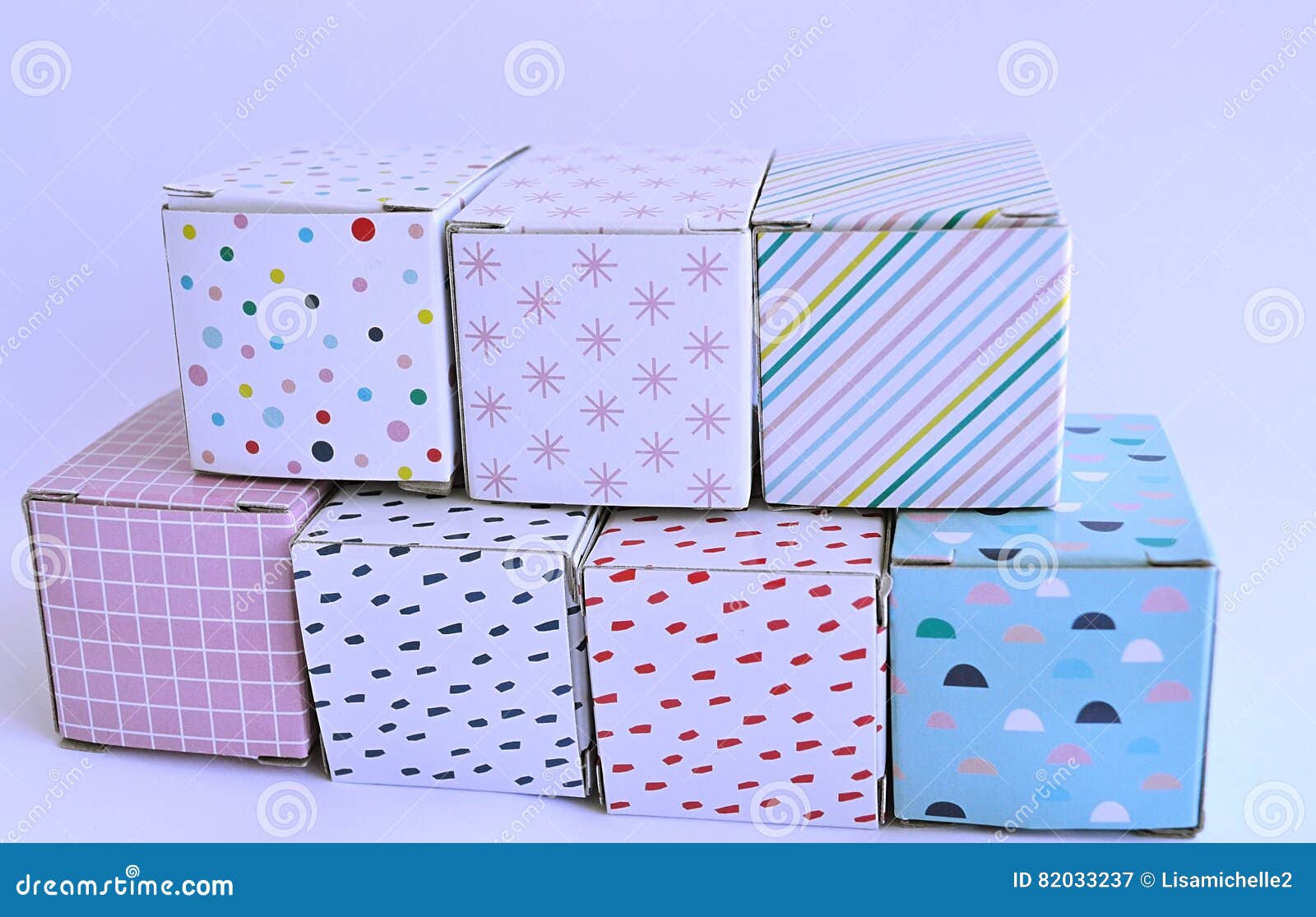Colourful Cardboard Boxes on White Background Stock Image - Image of ...