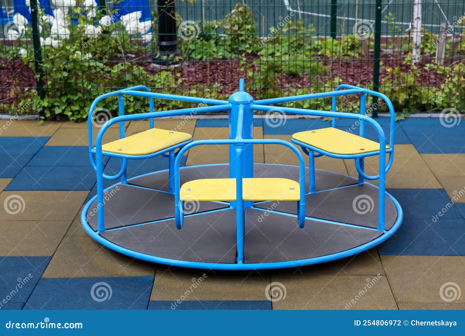 Colourful Carousel for Children on Outdoor Playground Stock Photo ...
