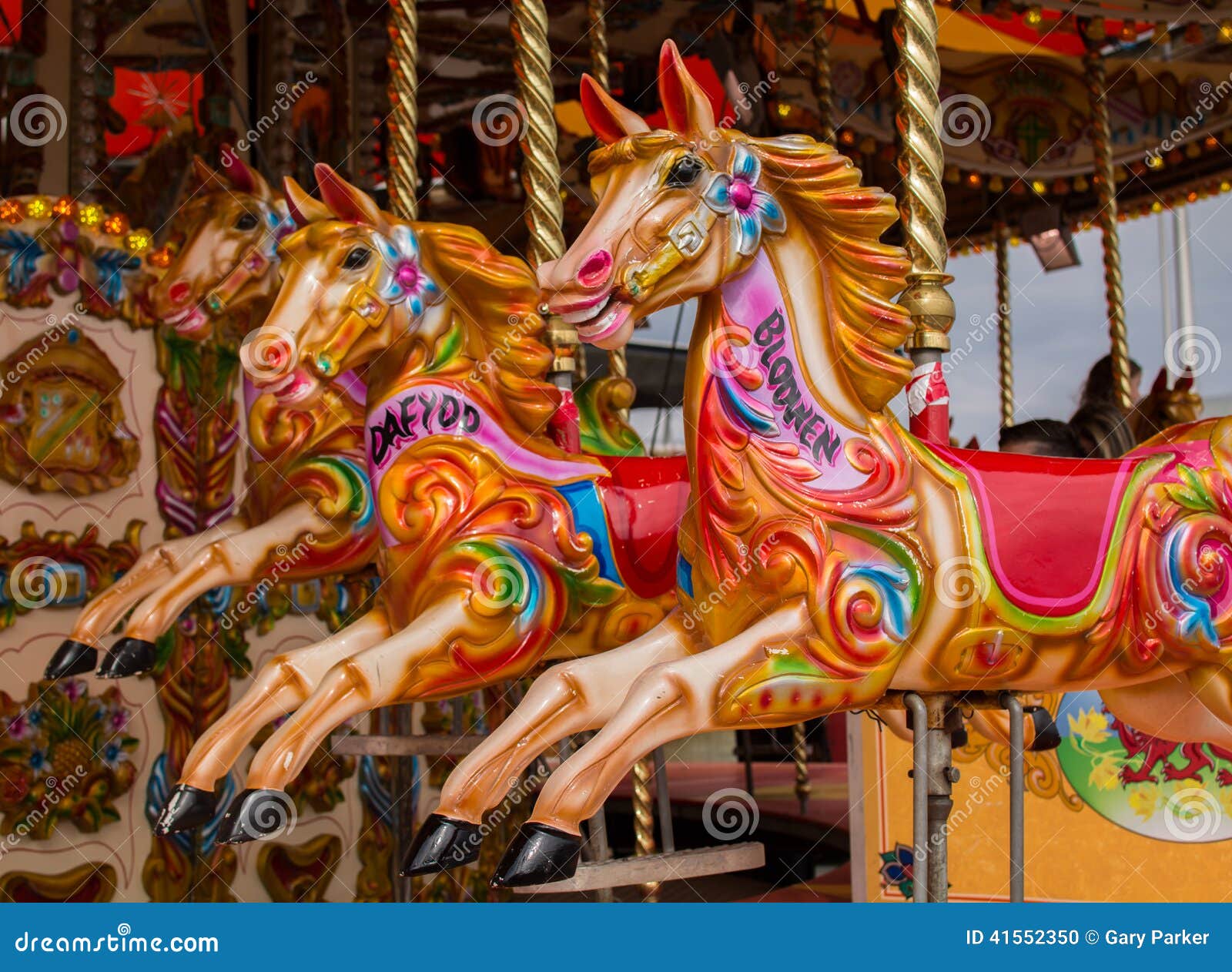 Colourful Carousel Horses stock photo. Image of circus - 41552350