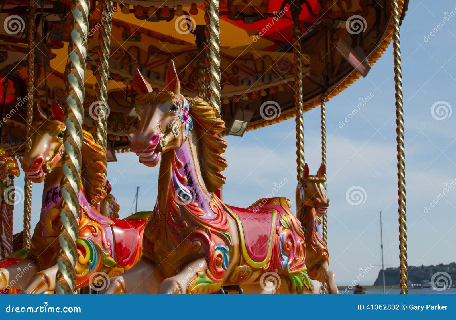 Colourful Carousel Horses stock photo. Image of horse - 41362832
