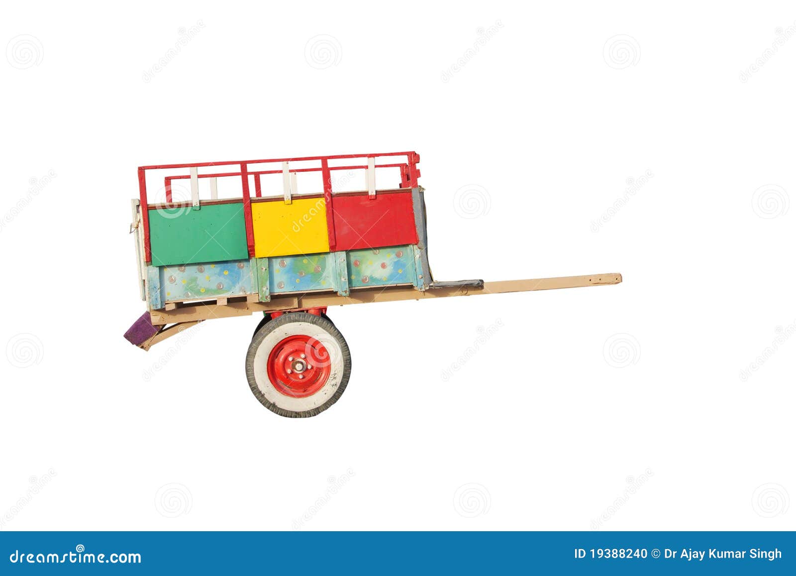 Colourful Cart Isolated on White Stock Photo - Image of transport ...
