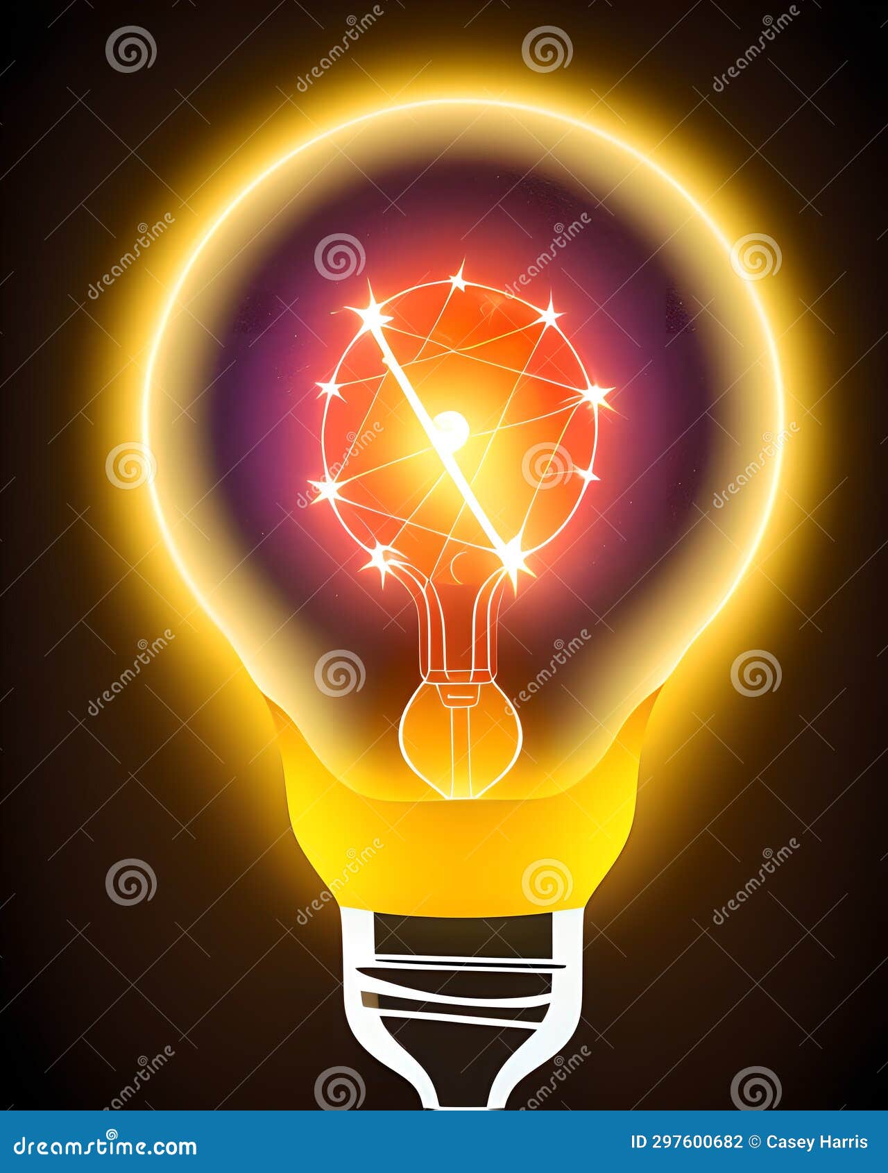 Colourful Cartoon Lightbulb Background Stock Illustration ...