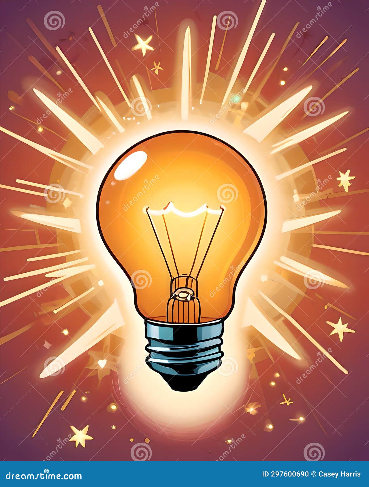 Colourful Cartoon Lightbulb Background Stock Illustration ...