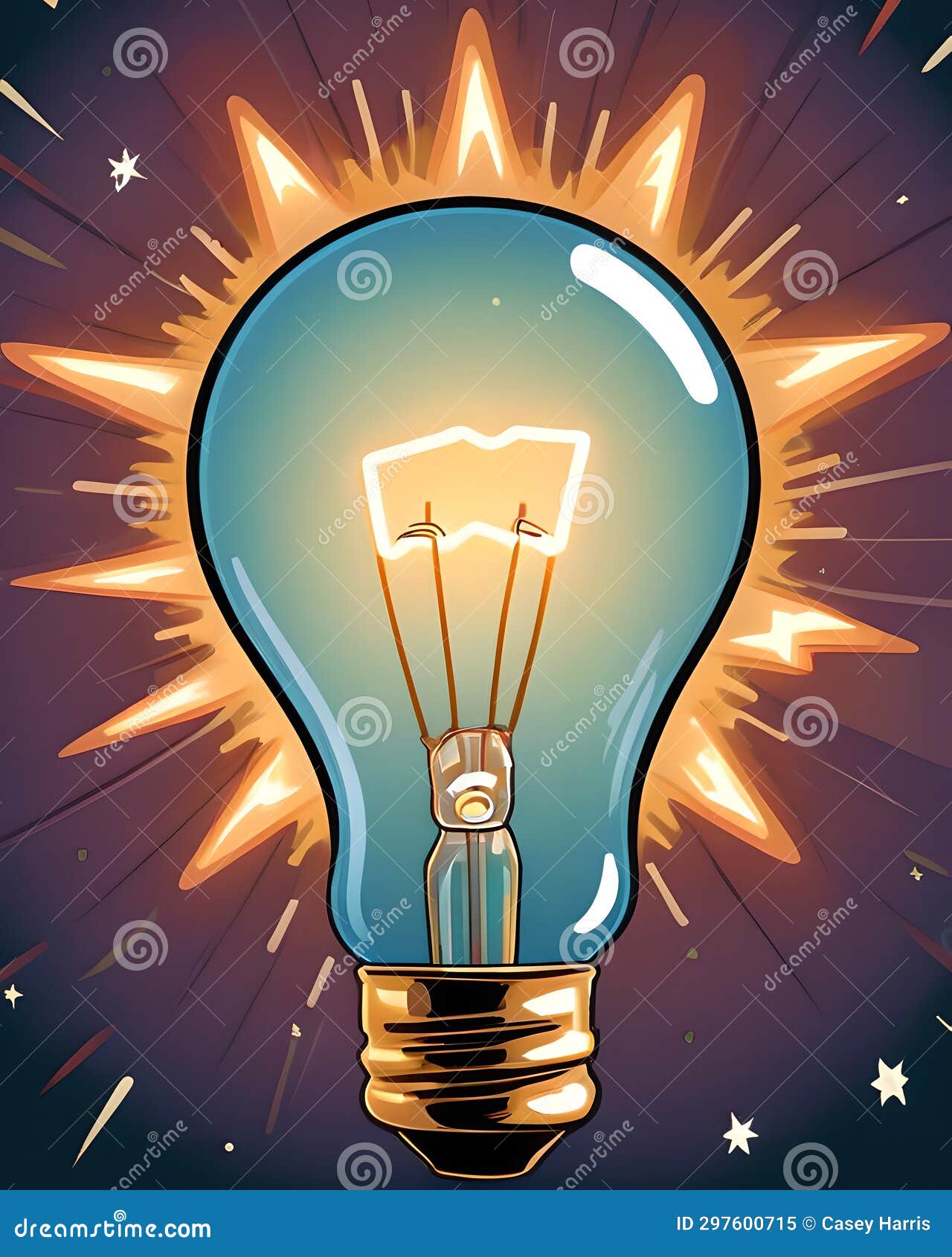 Colourful Cartoon Lightbulb Background Stock Illustration ...