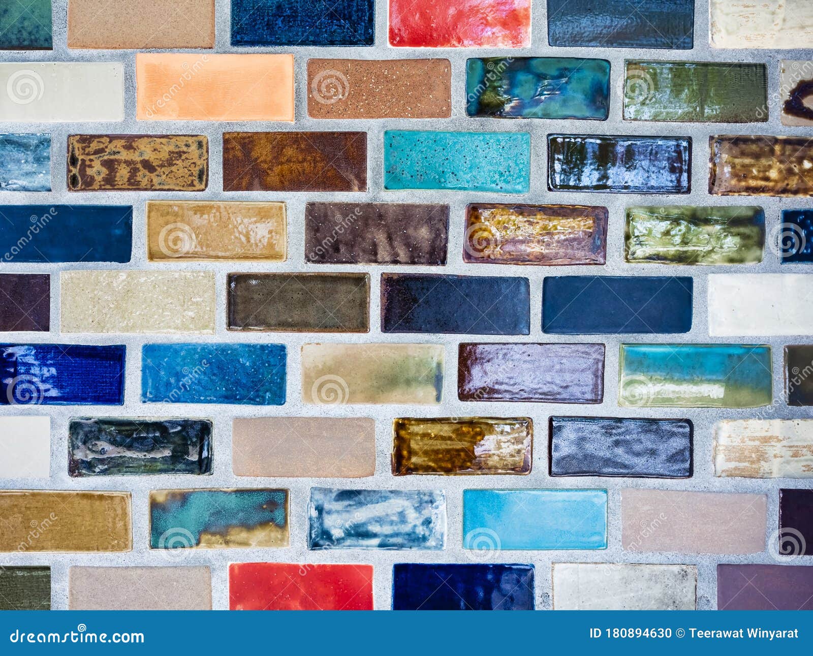Colorful Ceramic Tiles Wall Pattern Background Stock Photo - Image of ...