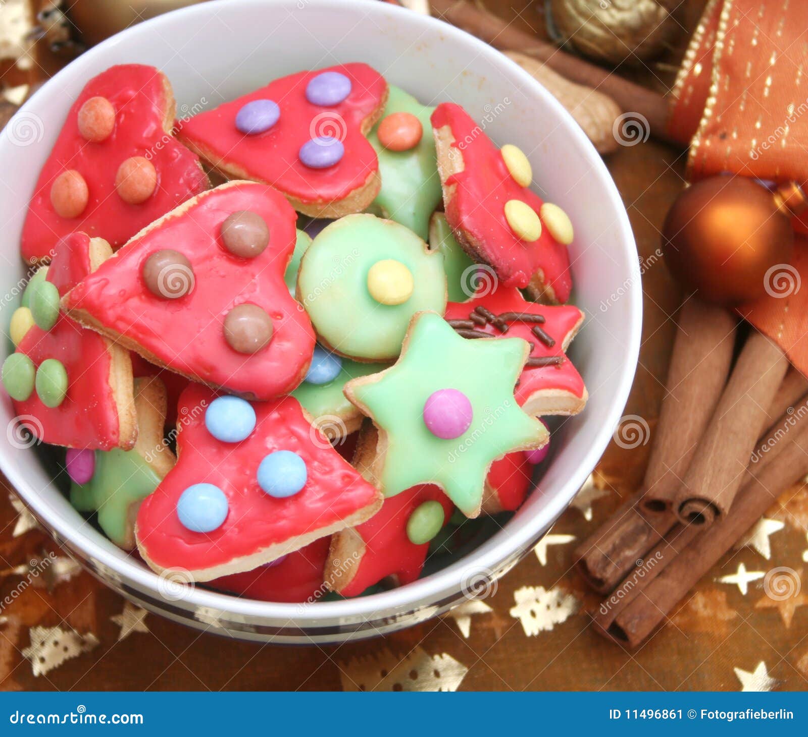 Colourful Christmas Cookies Stock Image - Image of colourful, sugar ...