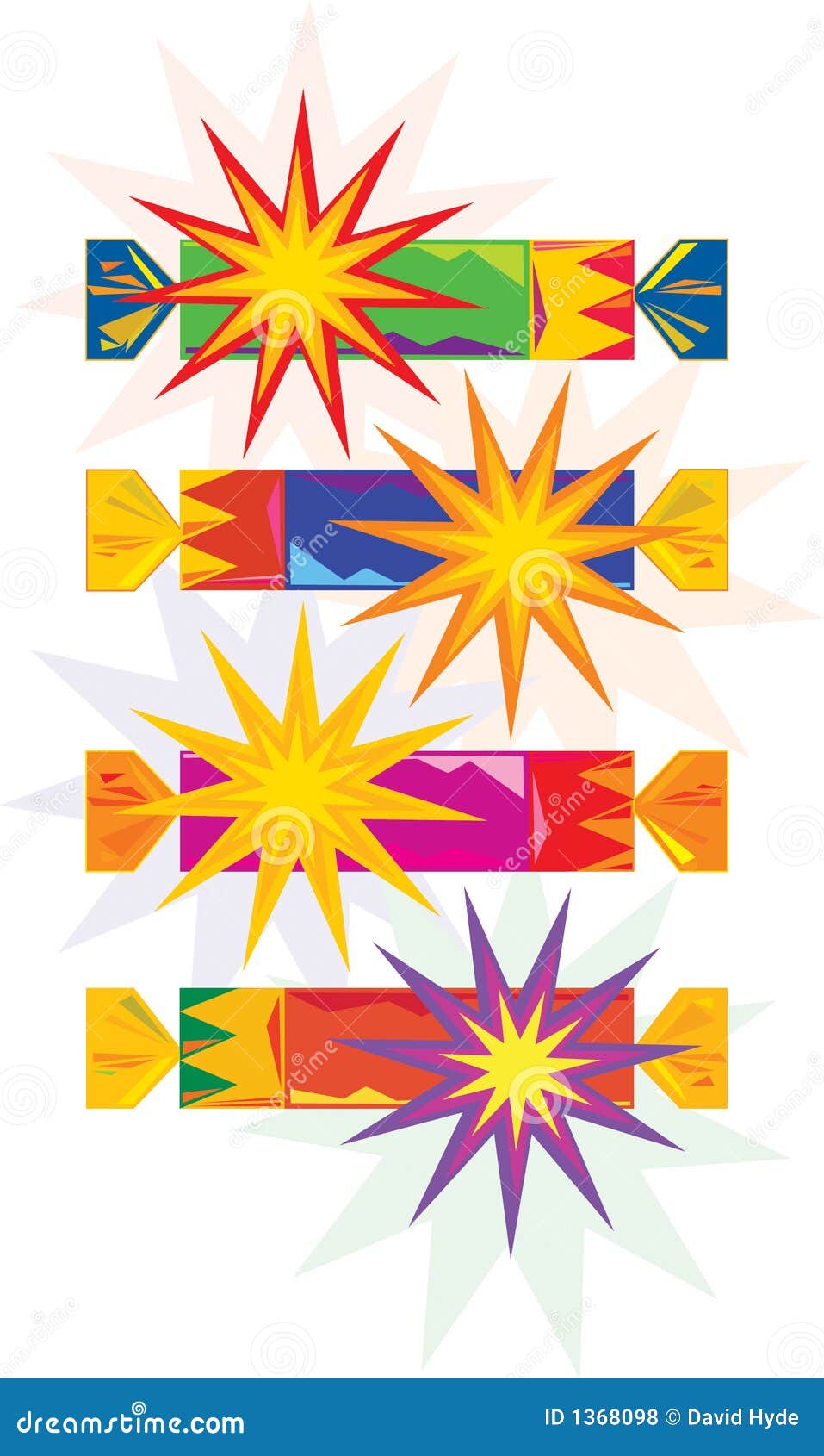 Colourful Christmas Crackers (vector) Stock Vector - Illustration of ...