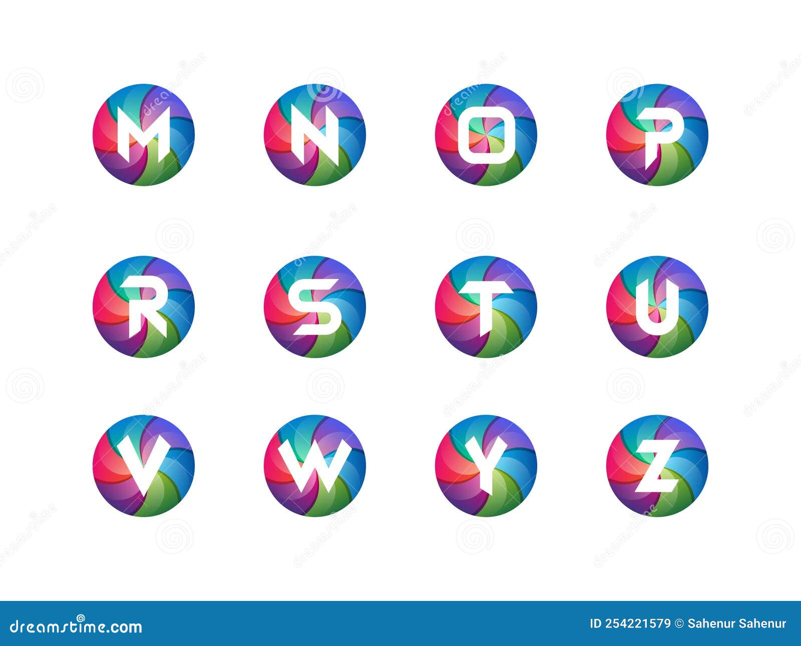 Colourful Circle Letter Logo Design Collection Stock Vector ...