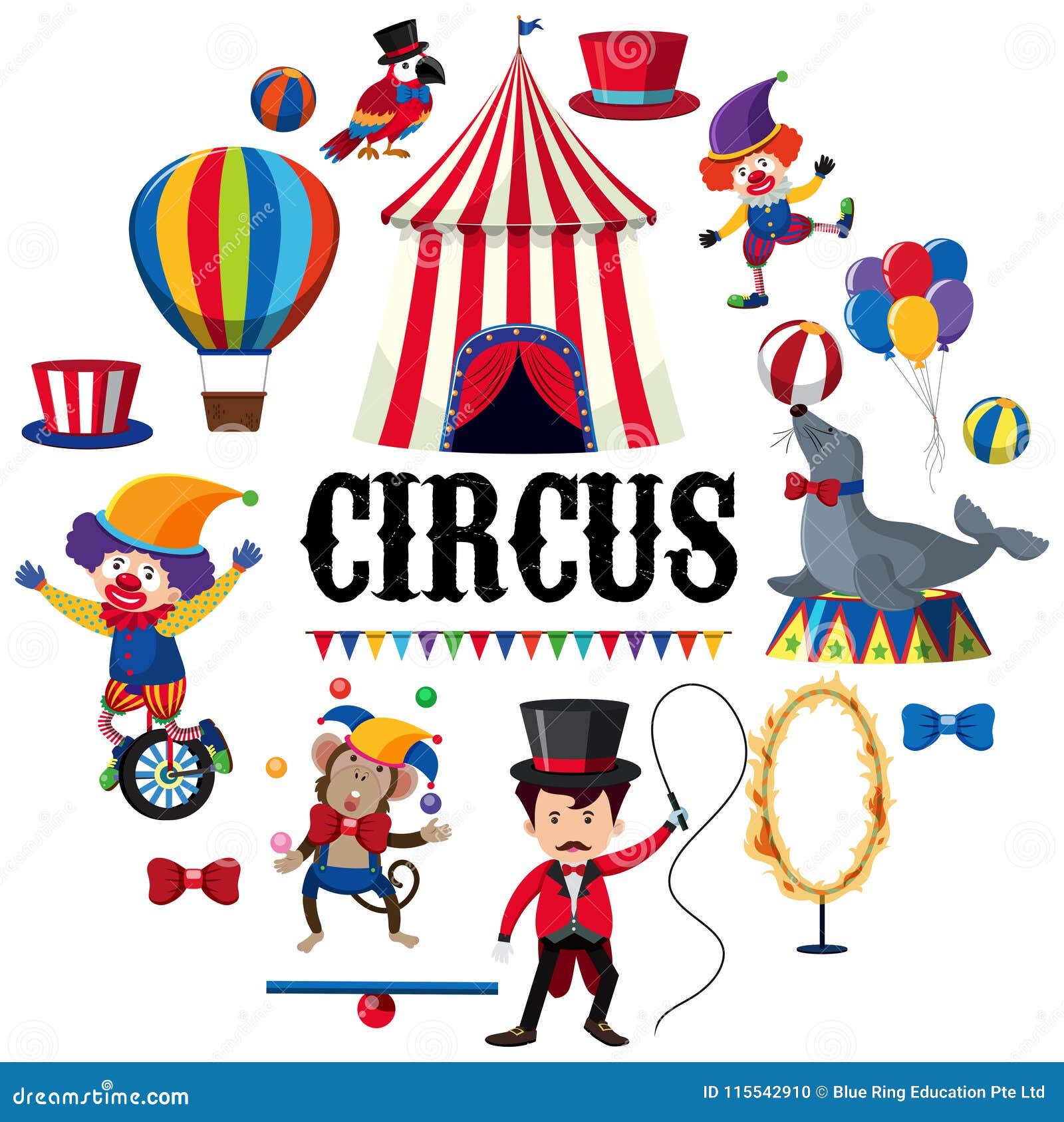 Colourful Circus Element on White Background Stock Vector ...