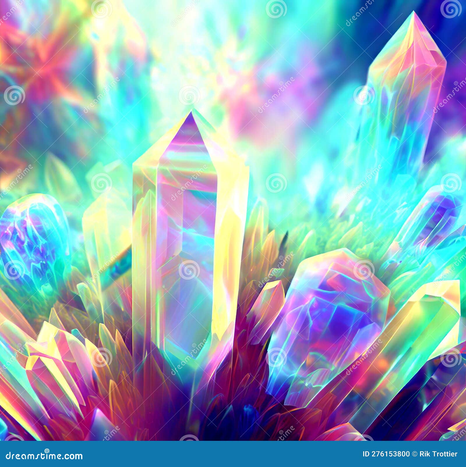 Colourful Cluster of Grown Crystals Stock Illustration - Illustration ...