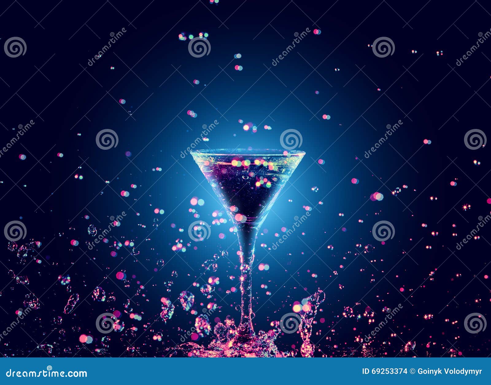 Colourful Cocktail in Glass with Splash Stock Photo - Image of ...
