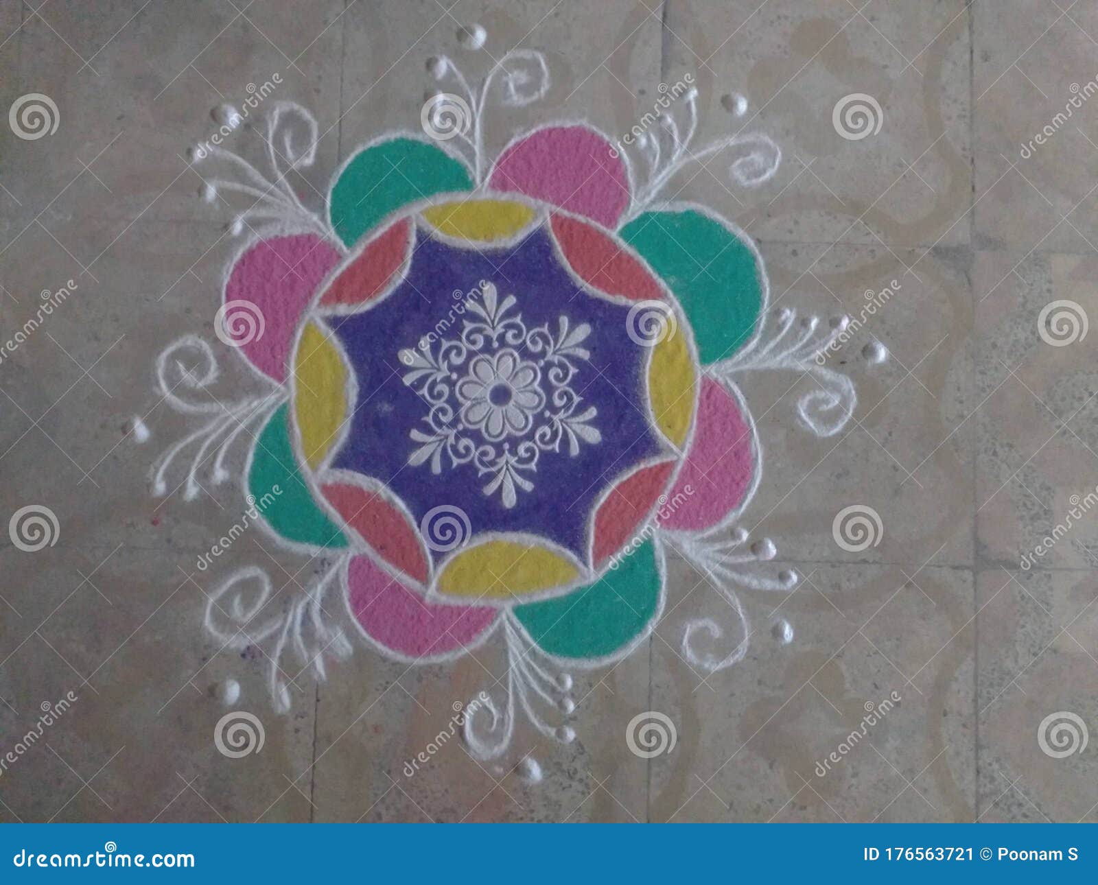 Colourful stock image. Image of rangoli, design, unique - 176563721