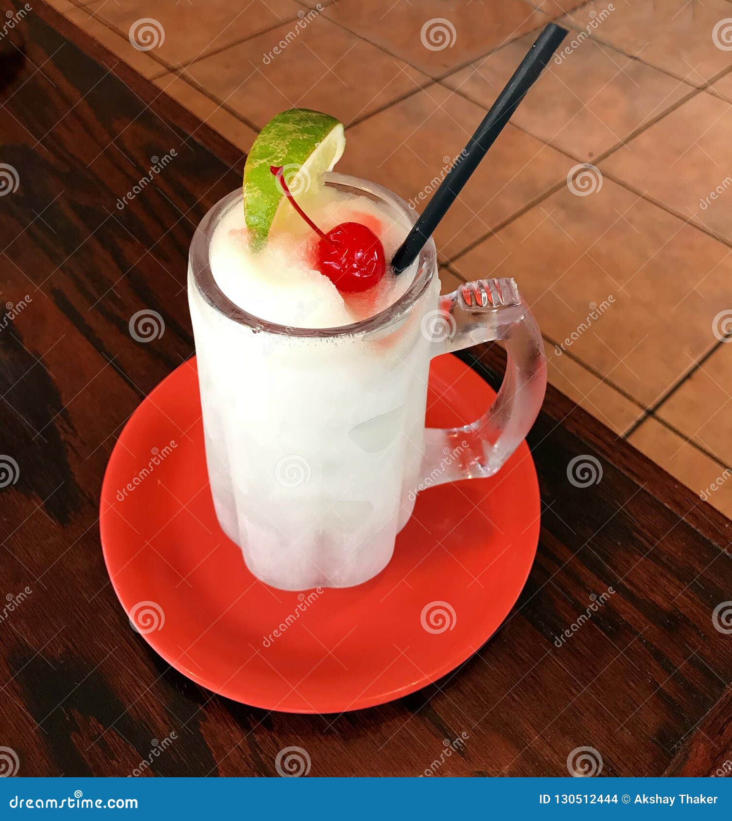 Colourful Composition of Cool Drinks on a Red Plate with Rustic ...