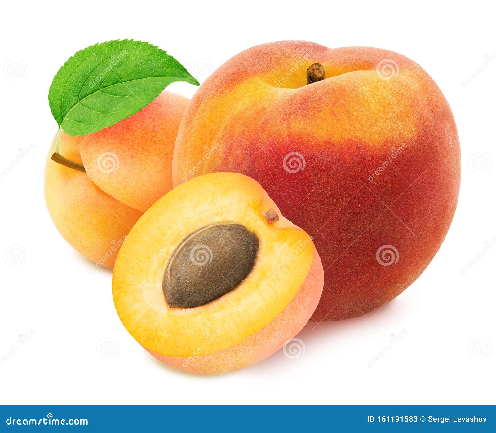 Colourful Composition with Fruit Mix - Peach and Apricot Isolated on a ...