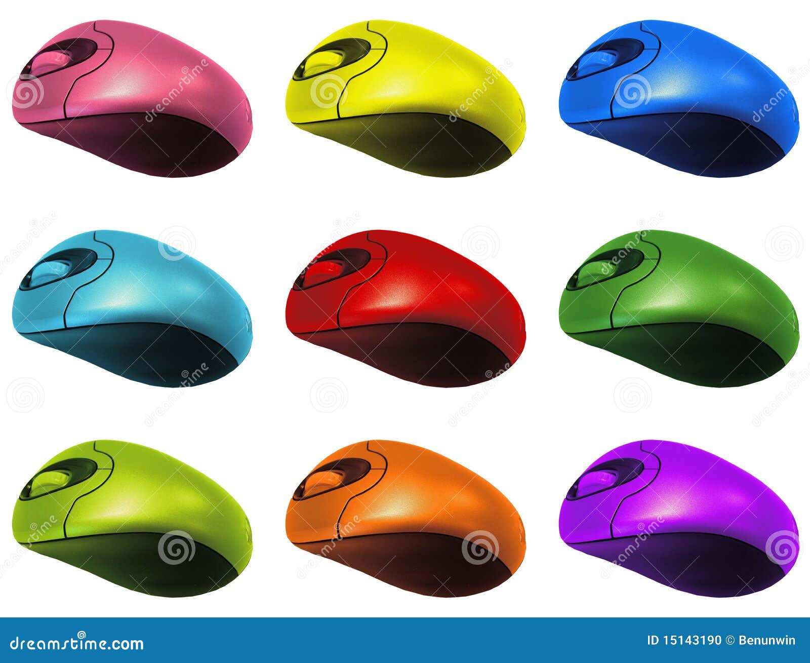 Colourful Computer Mouses stock photo. Image of green - 15143190