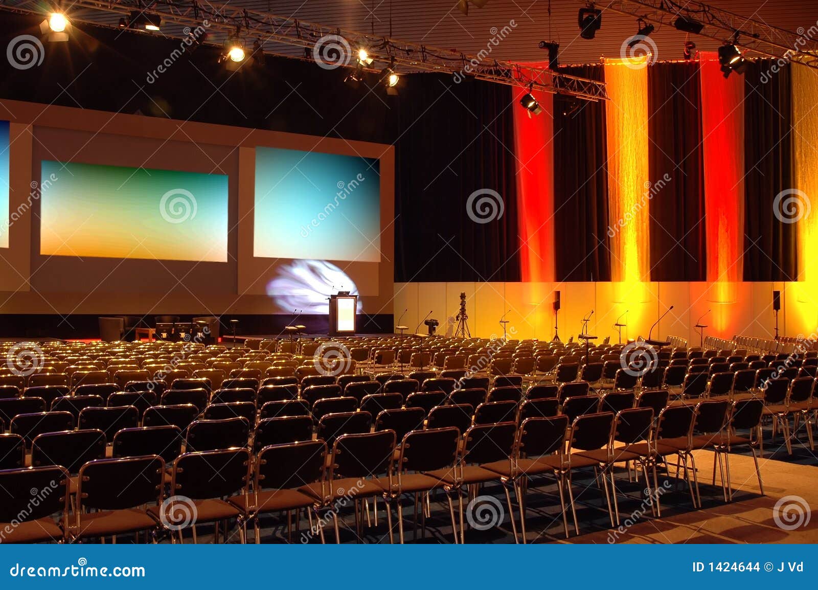Colourful conference room stock photo. Image of conference - 1424644