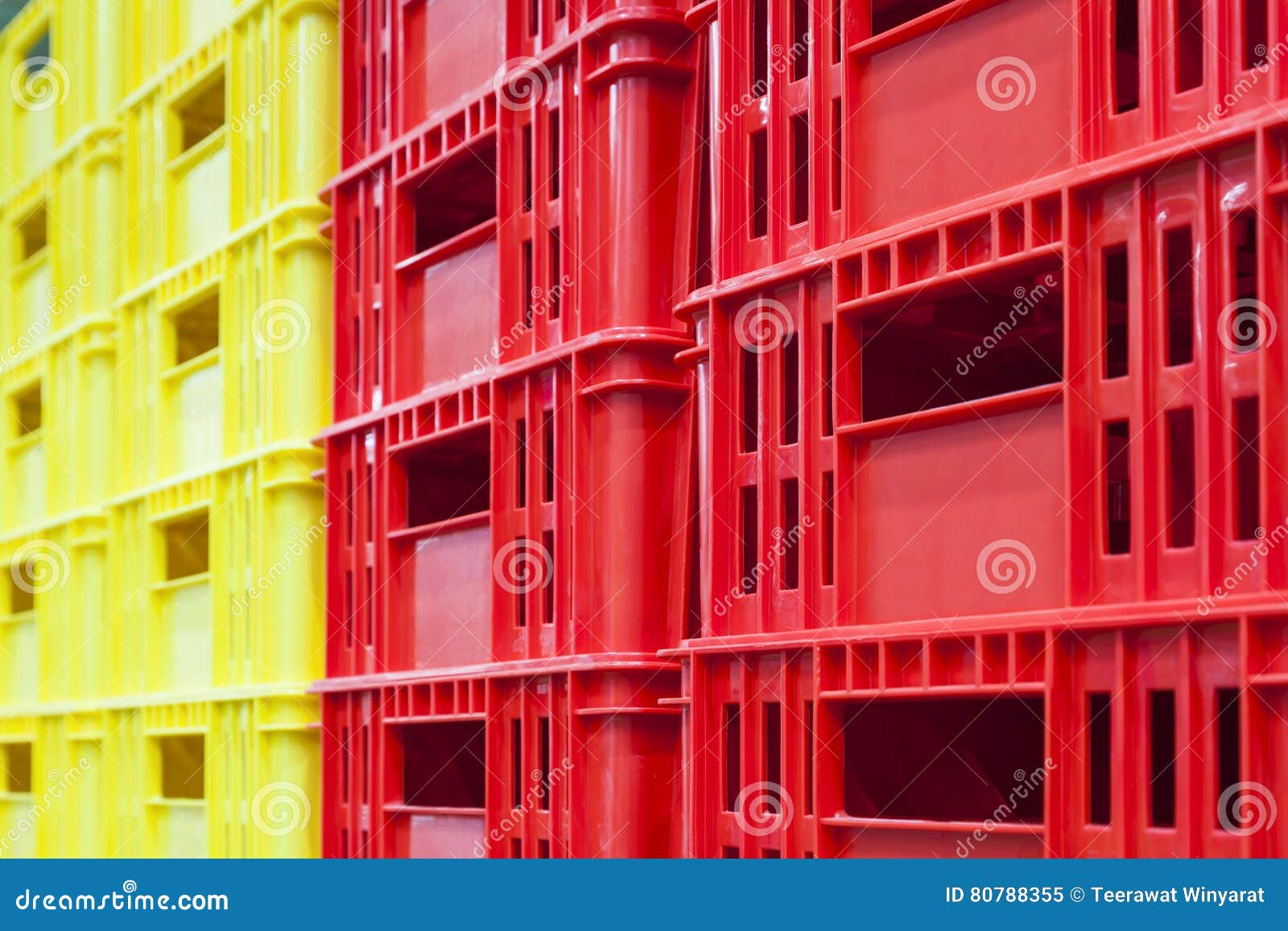 Colourful Container Box Plastic Basket Stack Logistic Business Stock ...