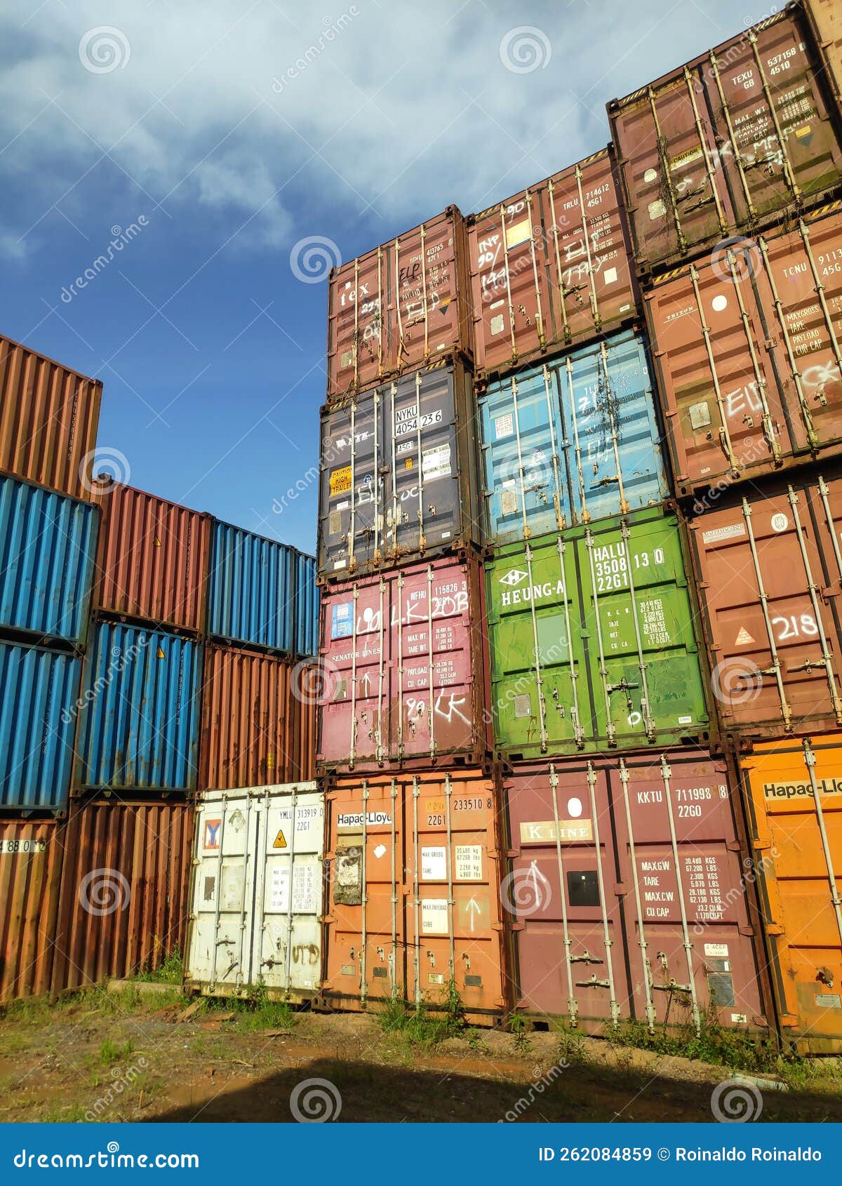 Colourful Container Placed One Place Editorial Stock Image - Image of ...