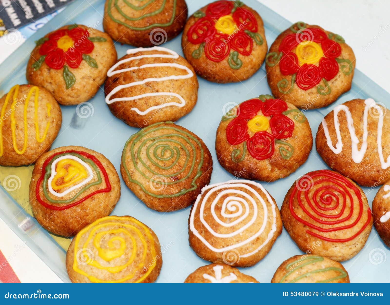 Colourful cookies stock image. Image of closeup, homemade - 53480079