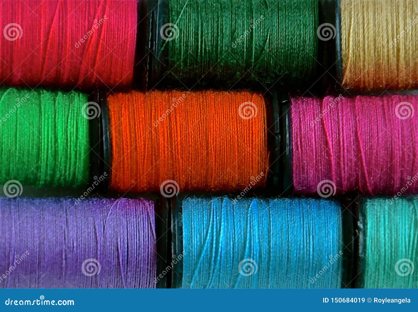 Colourful cotton spools stock image. Image of colorful - 150684019