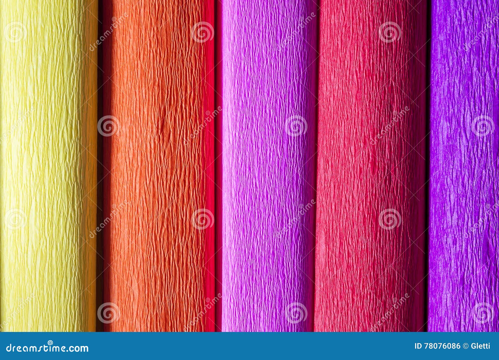 Colourful crape papers stock photo. Image of background - 78076086