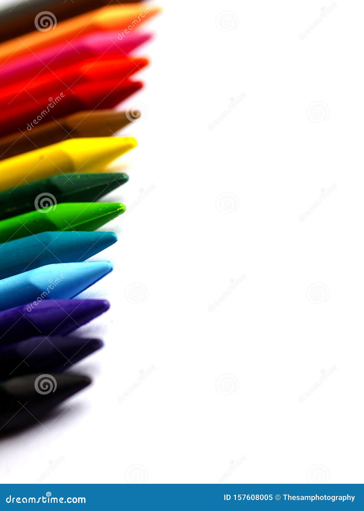 Colourful Crayons on White Background Stock Image - Image of background ...