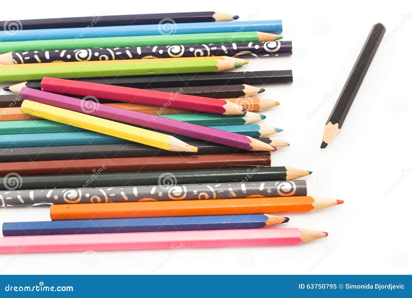 Colourful Crayons on a White Background Stock Image - Image of ...